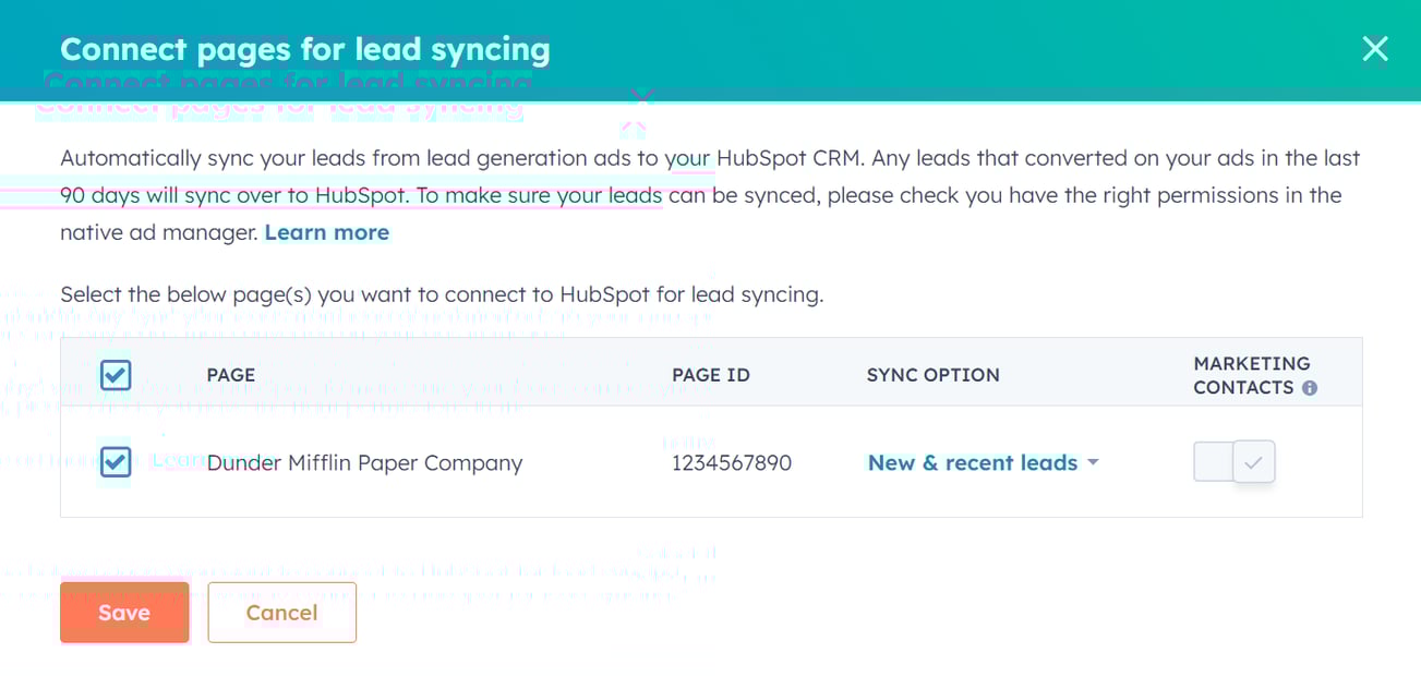 Sync leads from your lead ad forms to HubSpot