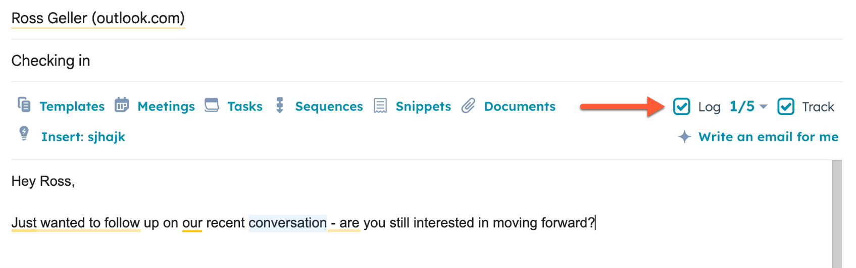 Log email replies in the CRM