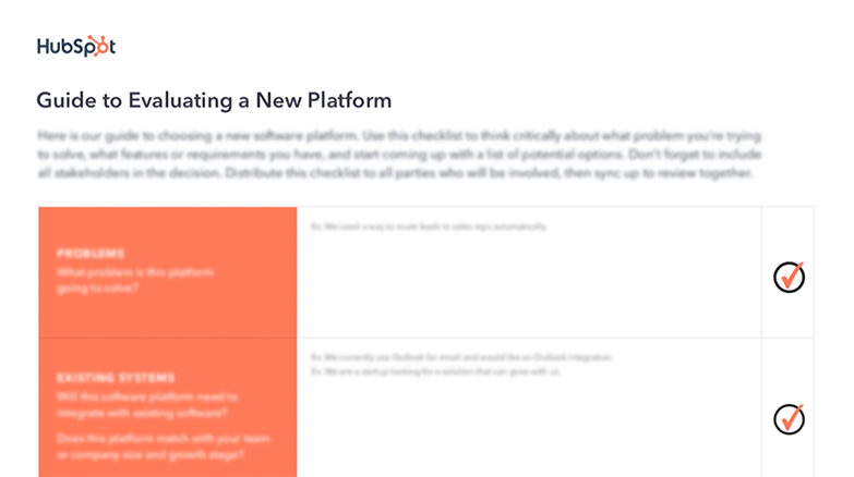 Platform Evaluation Checklist