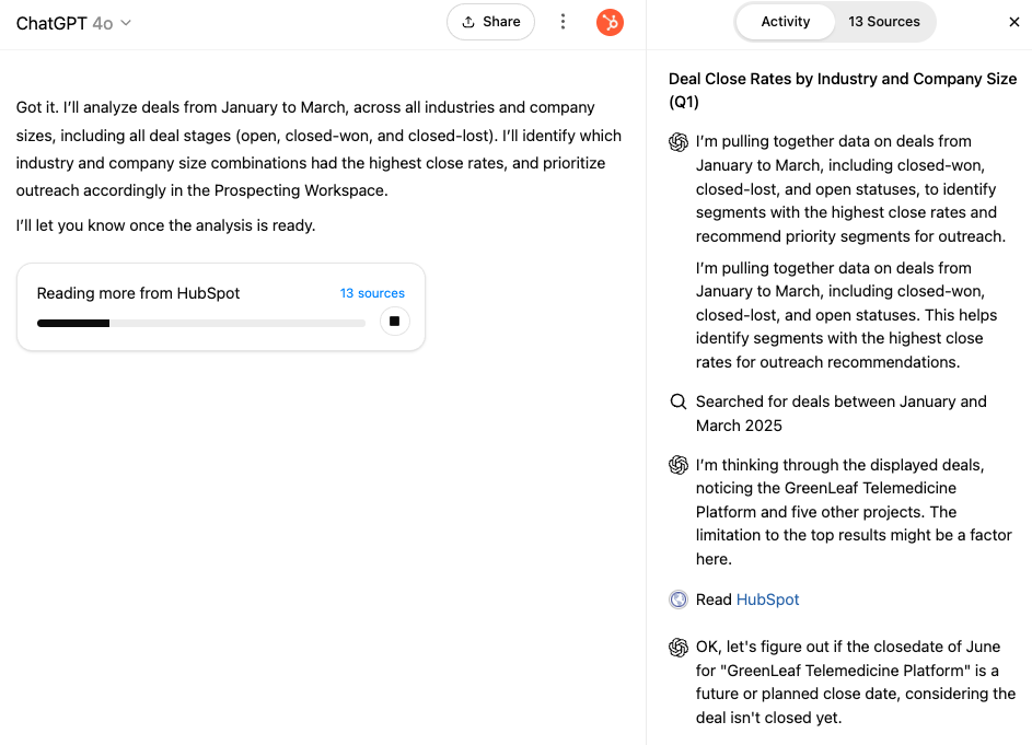 Set up and use the HubSpot connector for ChatGPT