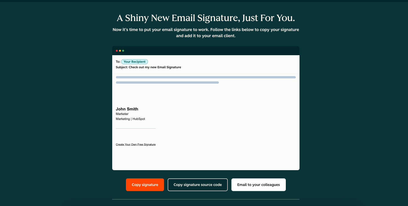 Free Email Signature Template Generator by HubSpot