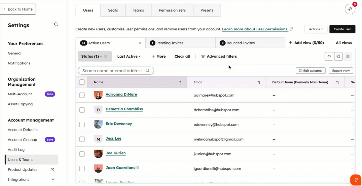 Manage user properties and preferences