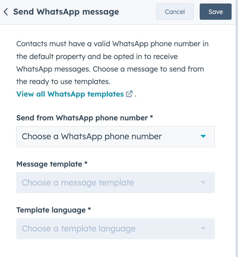 Customize and send WhatsApp message templates