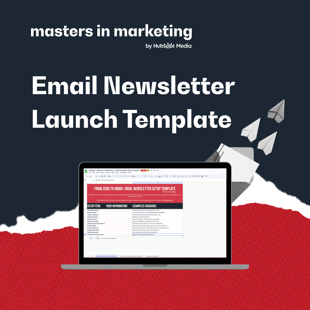 Masters in Marketing: Email Newsletter Launch Template