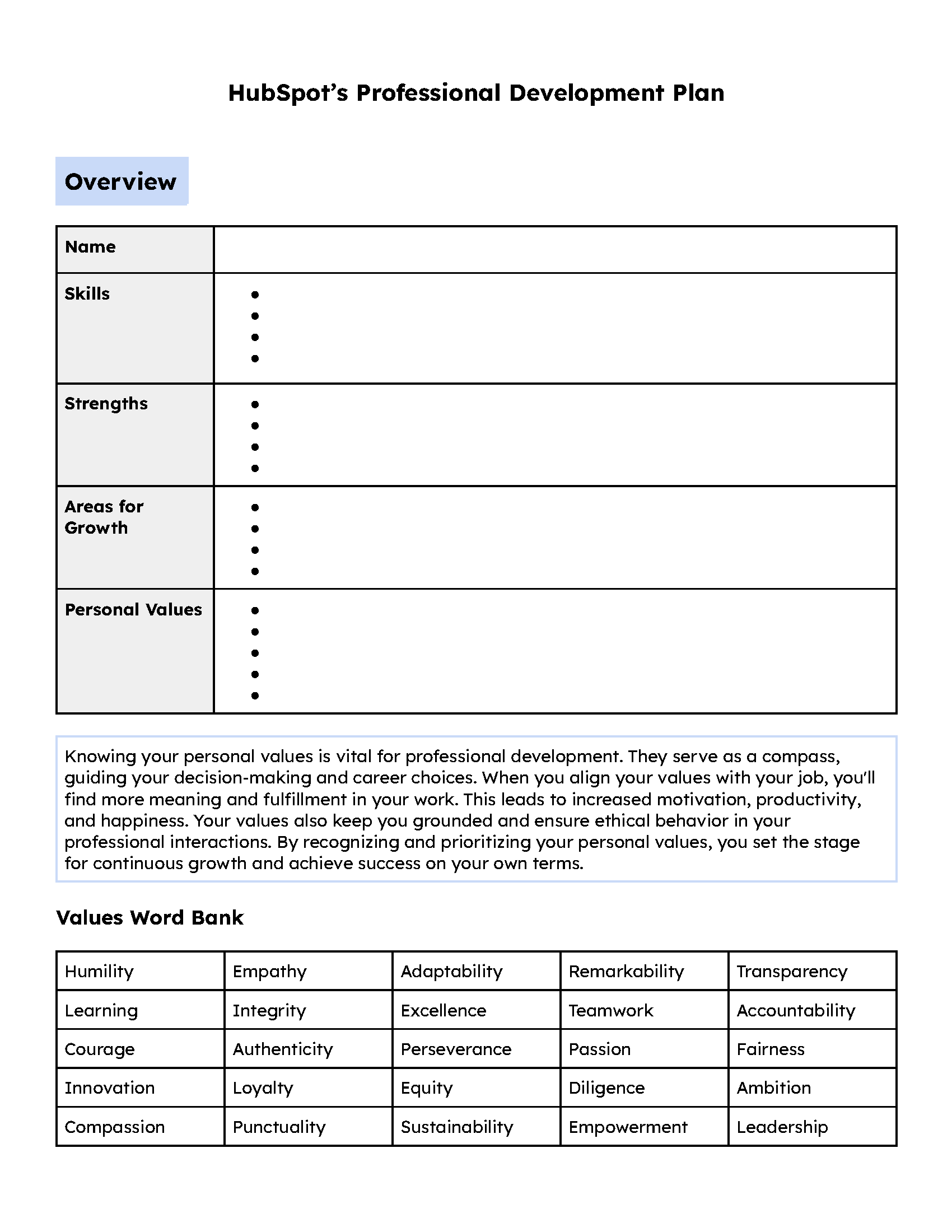Free Professional Development Template [Download Now]